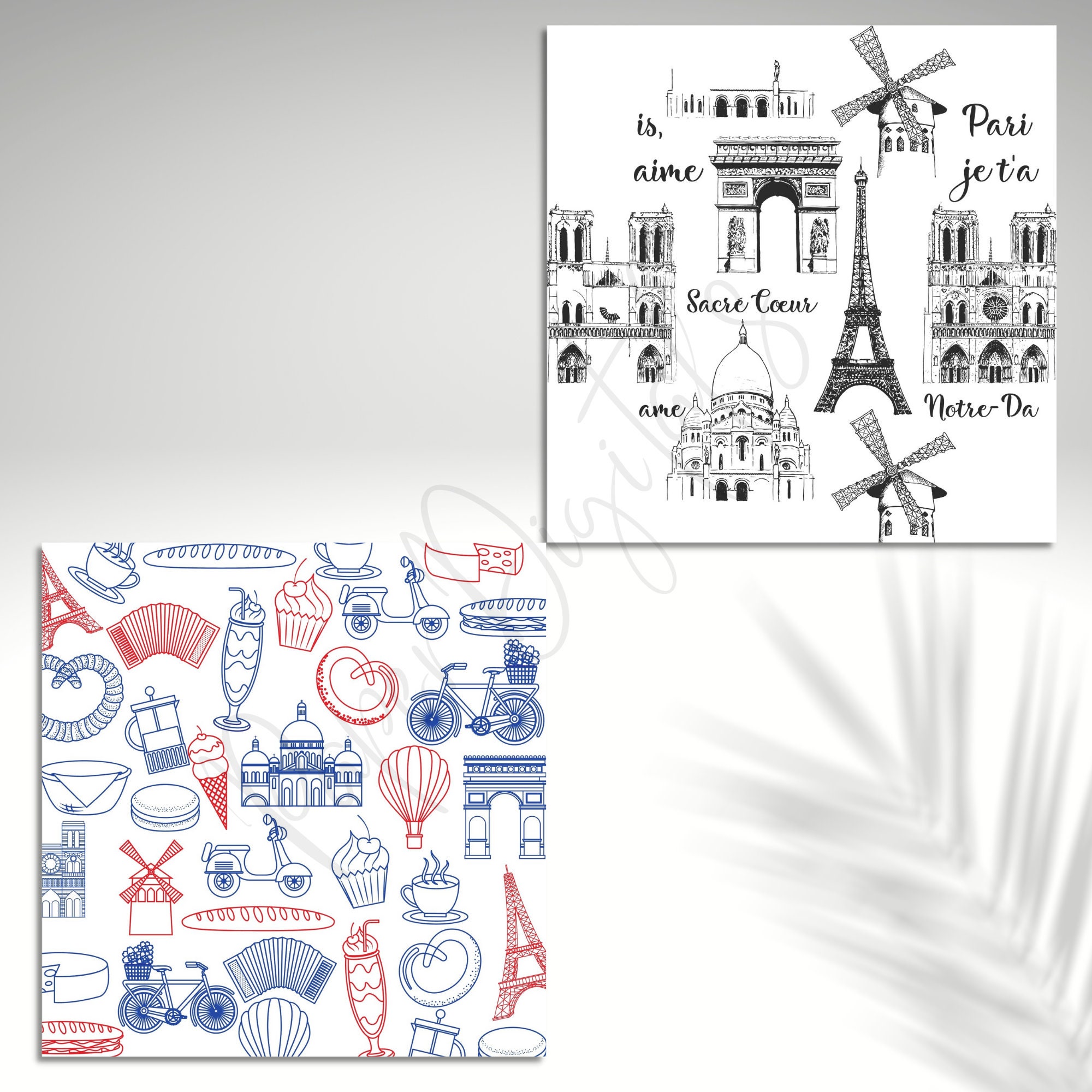 Paris Digital Paper Pack, Printable Scrapbook Paper Set Of - Etsy