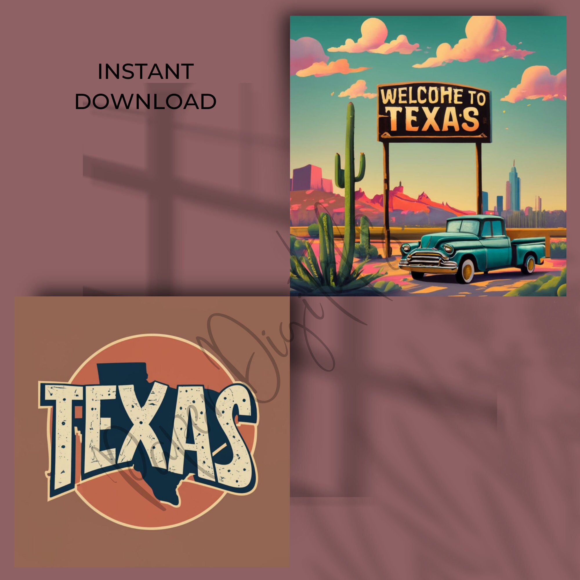 Texas Retro Background, Digital Paper, Mockup, Wallpaper - Etsy
