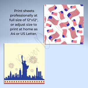 4th of July Digital Paper USA Patriotic Digital Paper Independence Day ...