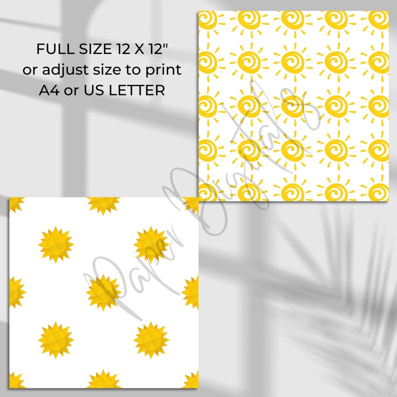 Sun Digital Paper Pack - 10 Jpegs - Instant Download - 12x12 Inches Sun ...