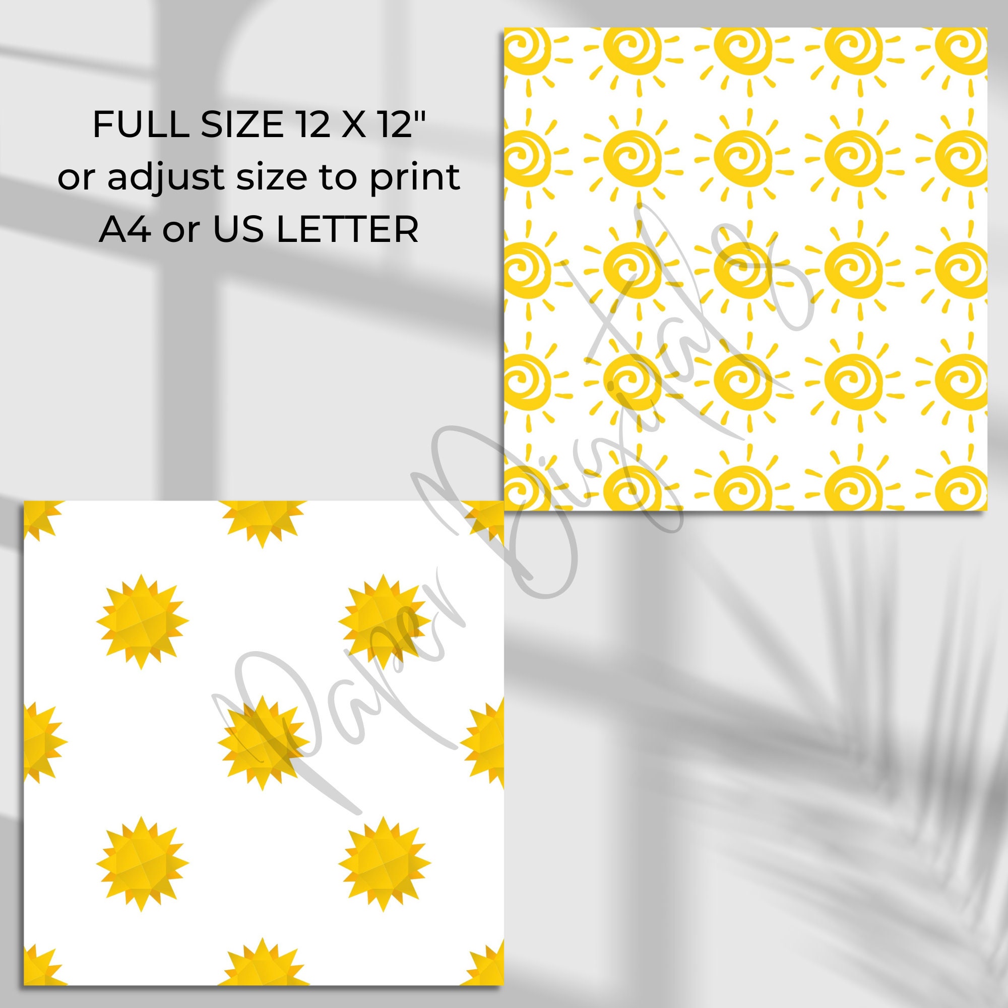 Sun Digital Paper Pack - 10 Jpegs - Instant Download - 12x12 Inches Sun ...