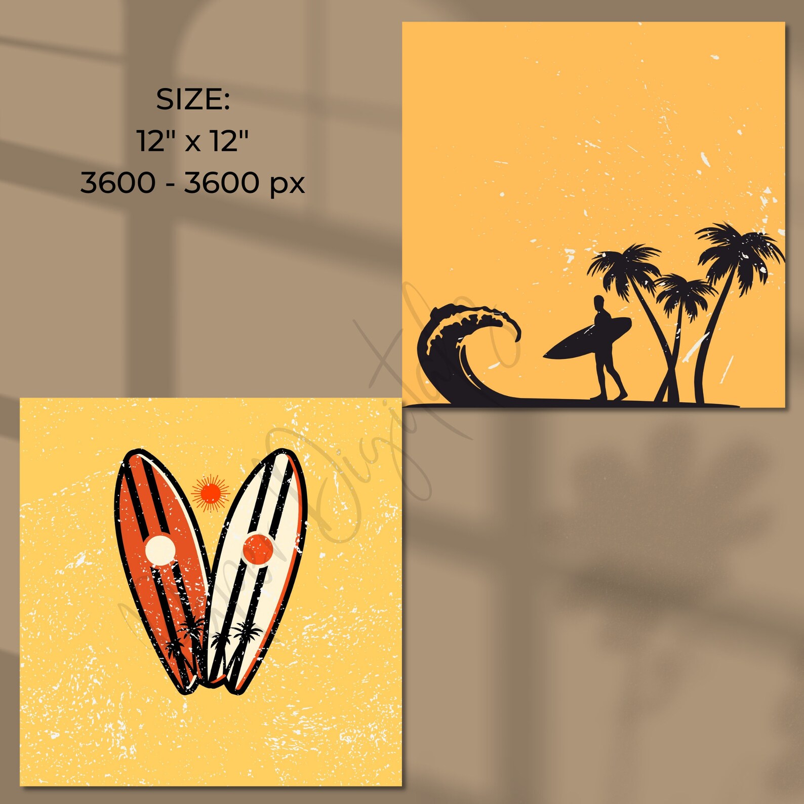 Retro Surf Digital Papers, Wallpaper, Instant Download Mockup , Digital ...