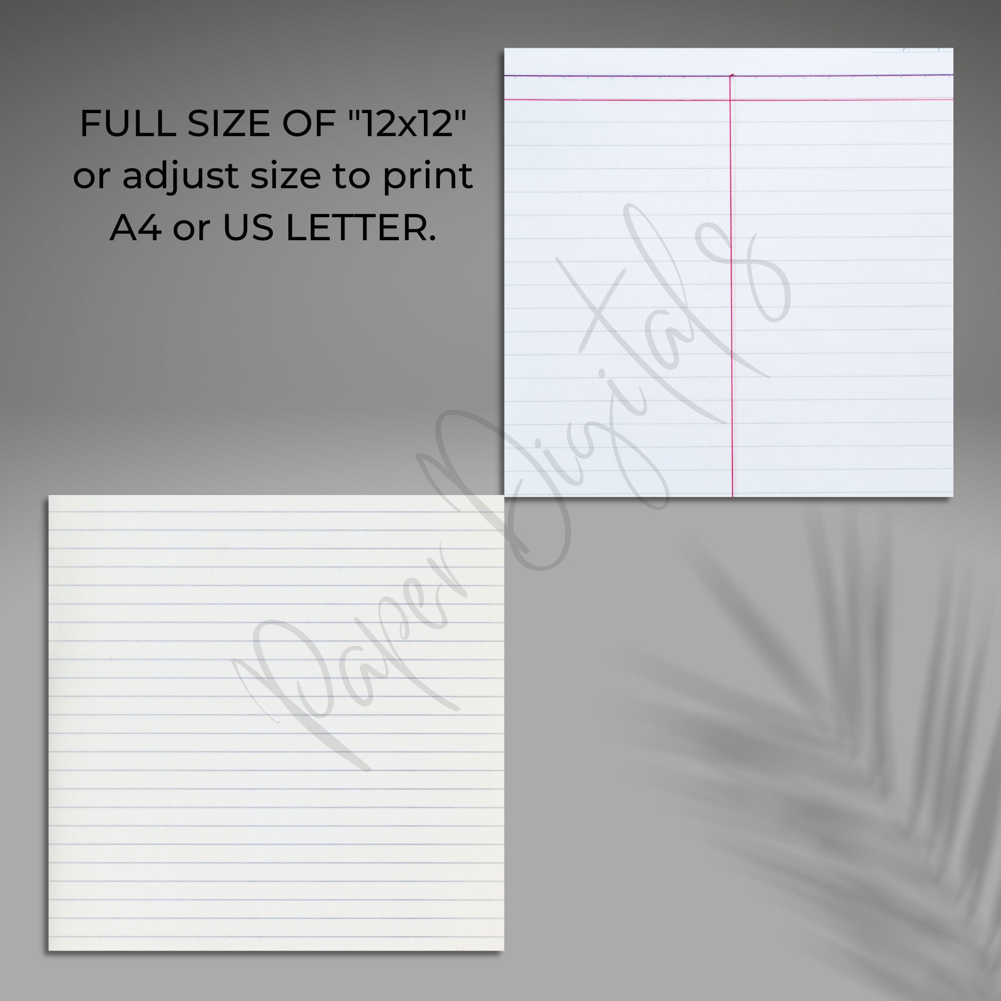 Notebook Paper Wide Ruled Digital Download, School Lined Paper JPG ...