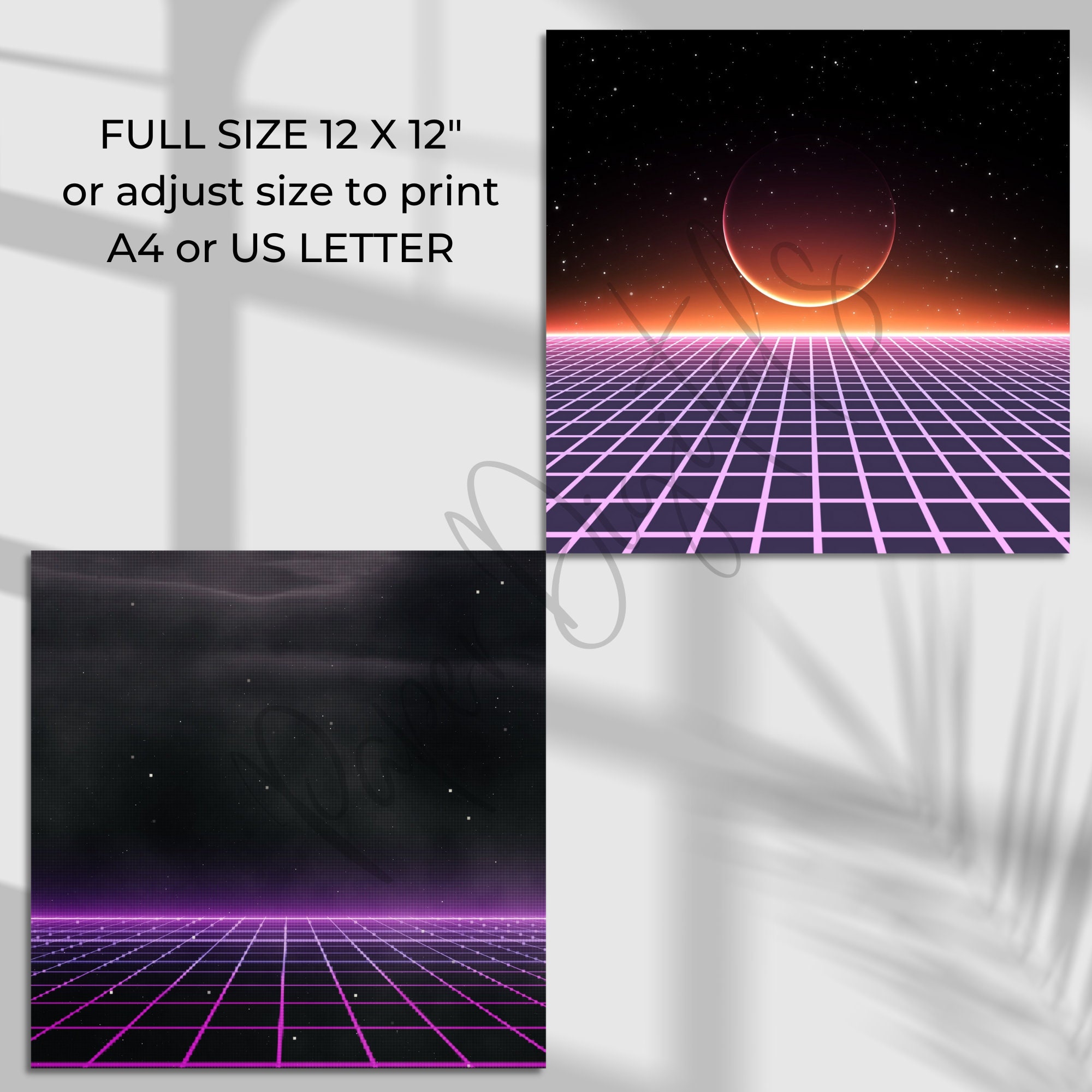 Vaporwave Digital Paper Pack. Scrapbooking Paper Pack, Vaporware ...