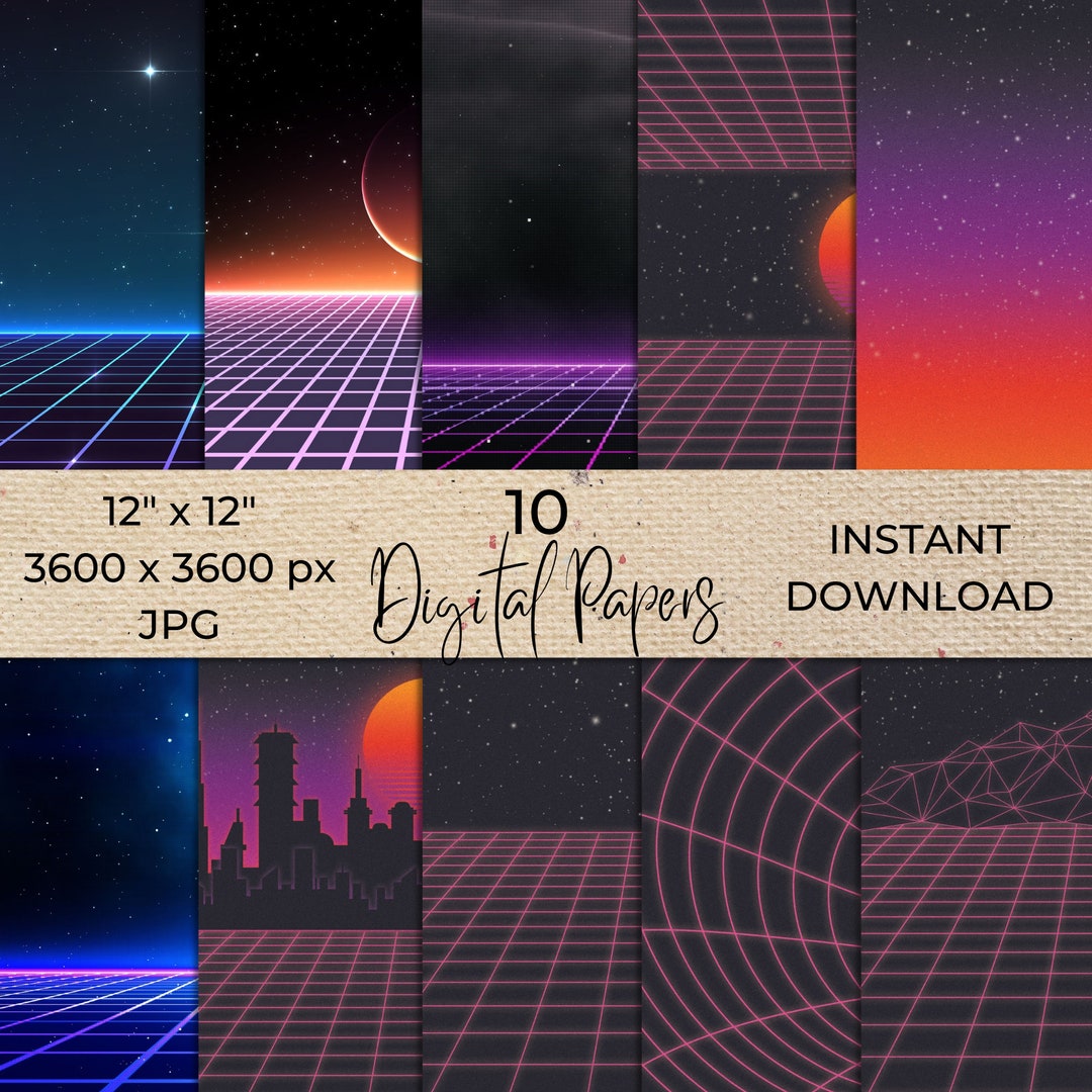 Vaporwave Digital Paper Pack. Scrapbooking Paper Pack, Vaporware ...