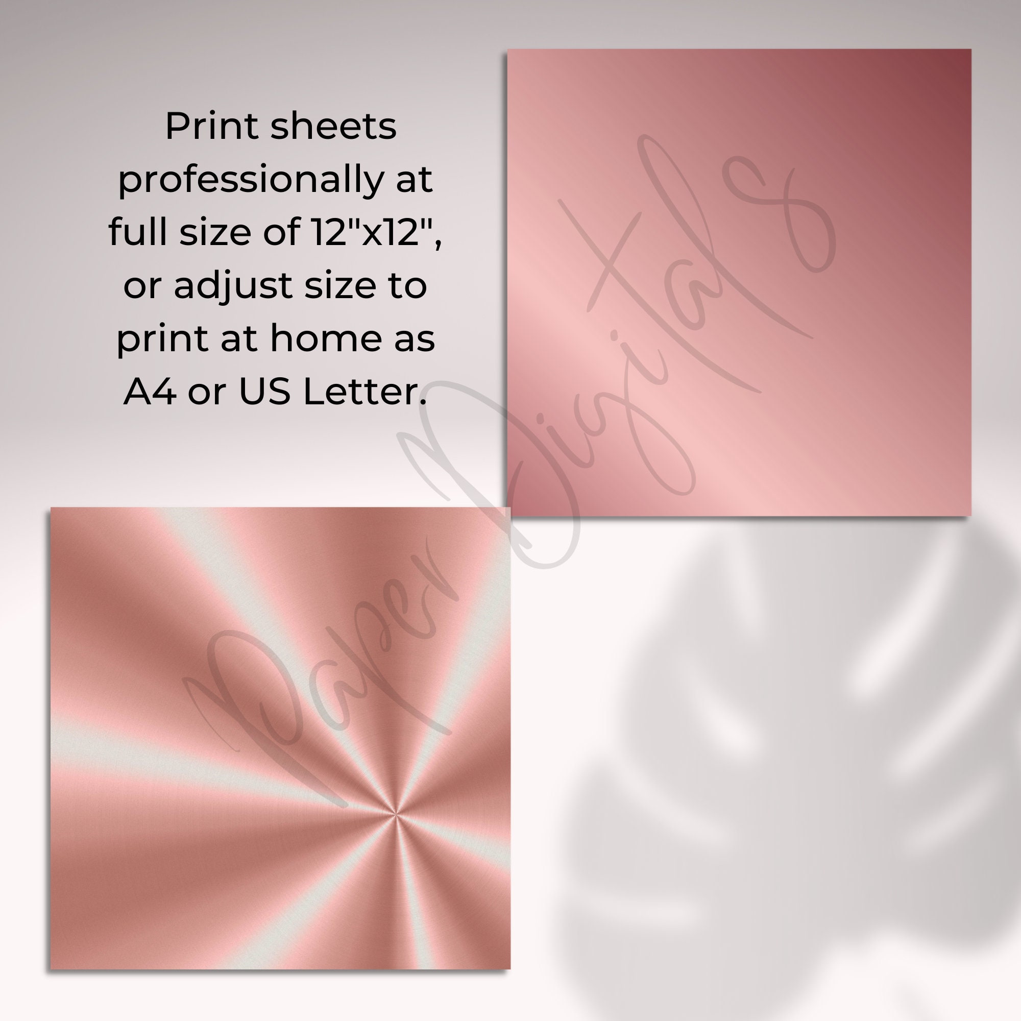 Rose Gold Foil, Rose Gold Digital Paper, Rose Gold Scrapbook Paper ...