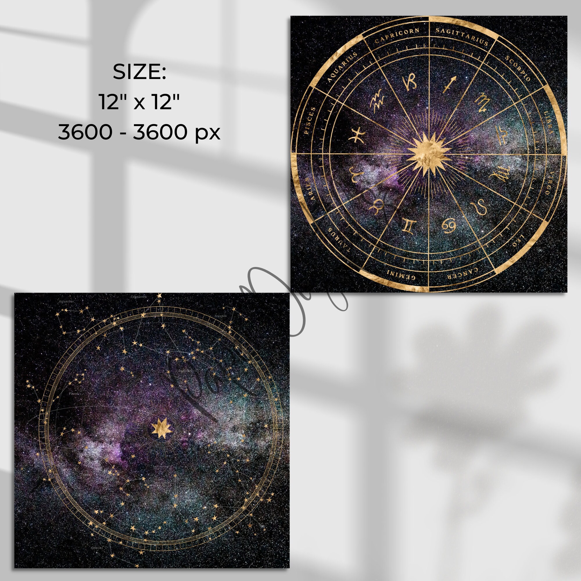 Constellation Digital Paper, Galaxy Backdrop, Zodiac Background ...