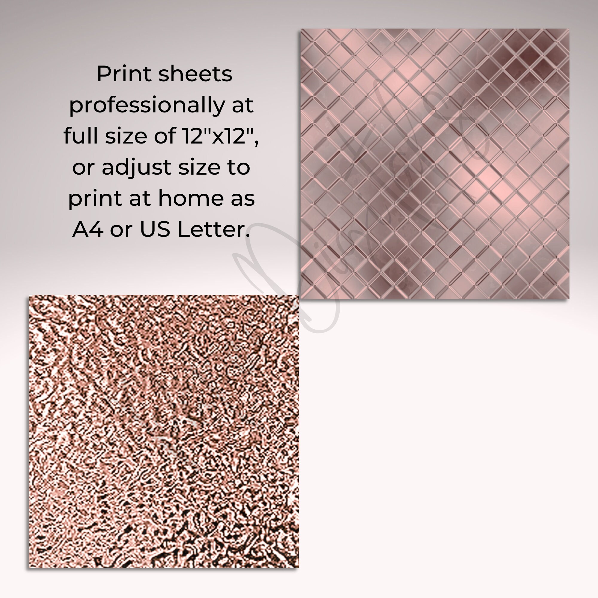 Luxury Rose Gold Texture Digital Paper, Rose Gold Scrapbook Paper, Bush ...