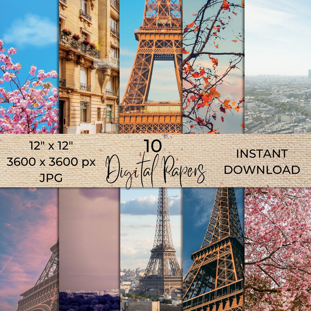 Paris Digital Paper, Parisian Printable Digital Paper, Background ...