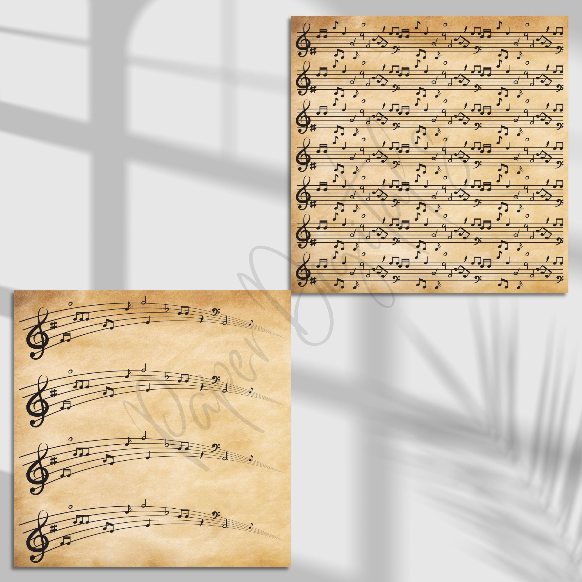 10 Sheets Vintage Music Paper | Music Sheets | Music Paper for Crafting ...