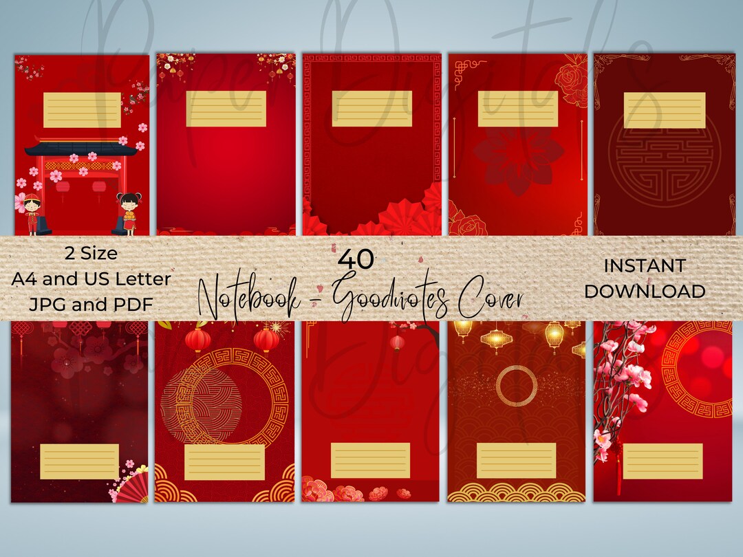 Chinese Digital Notebook Covers, Goodnotes Covers, Digital Journal ...