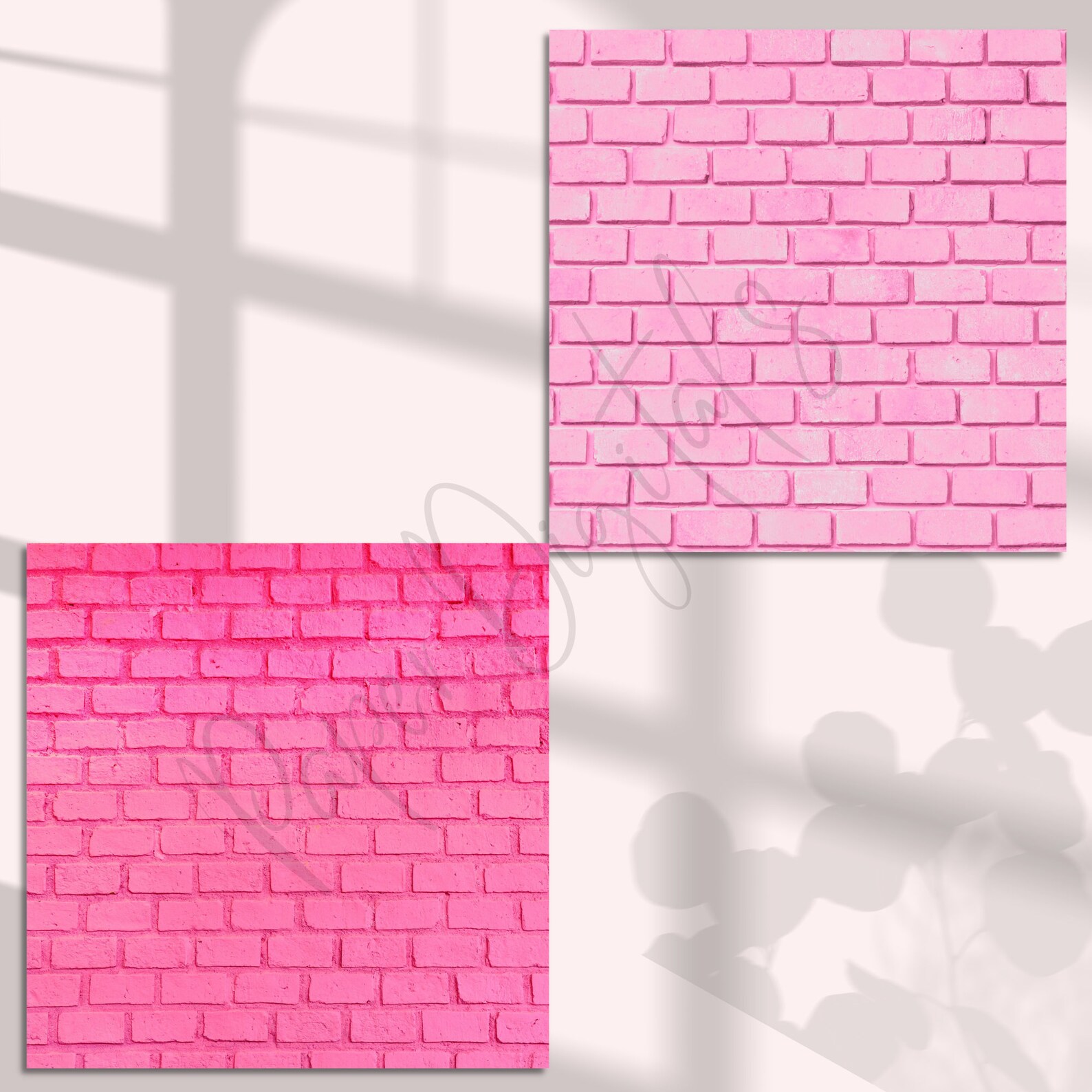 Pink Brick Digital Scrapbook Paper Pack Digital Backdrops Brick Wall ...