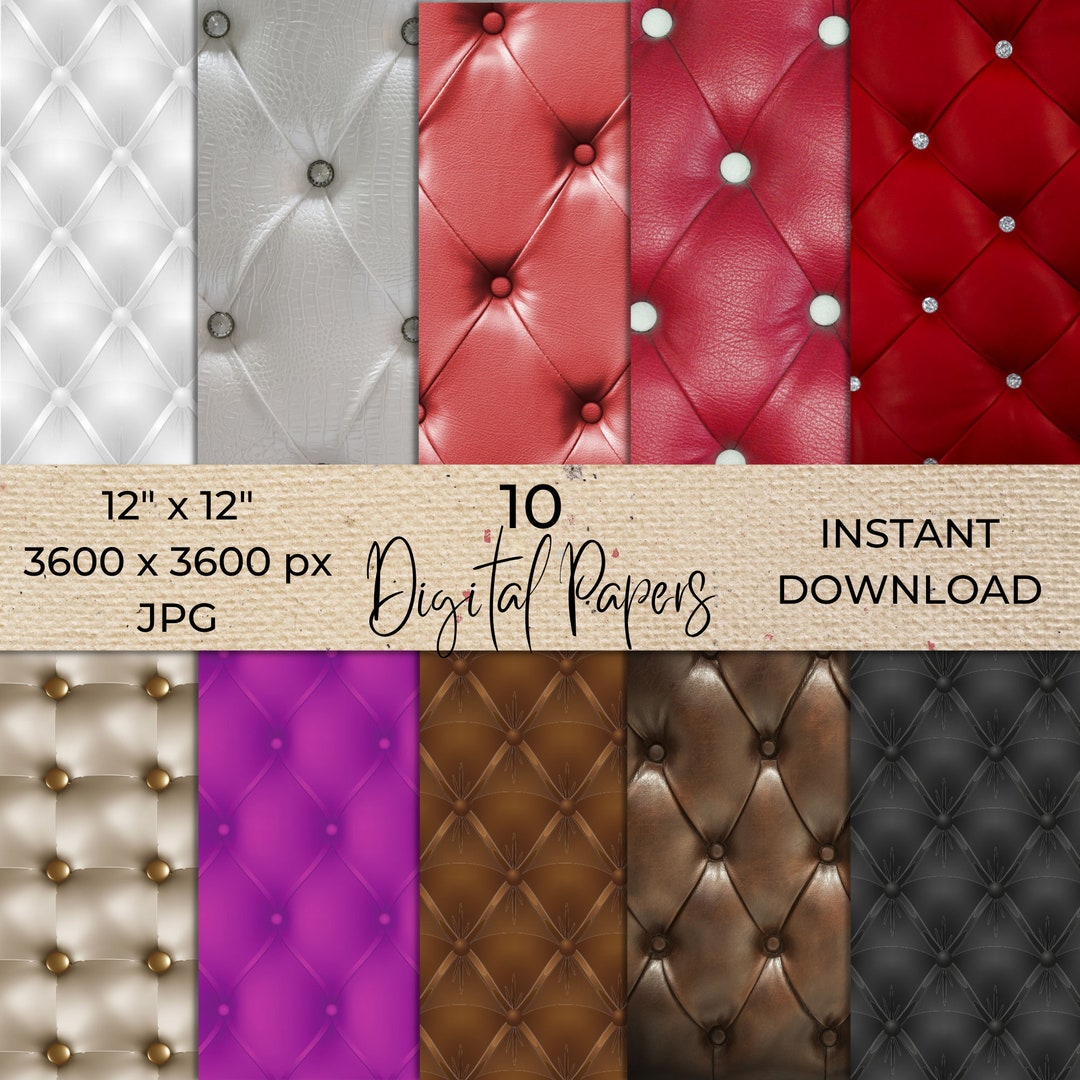 Diamond Tufted Digital Paper, Luxury Quilted Backgrounds, Upholstery ...