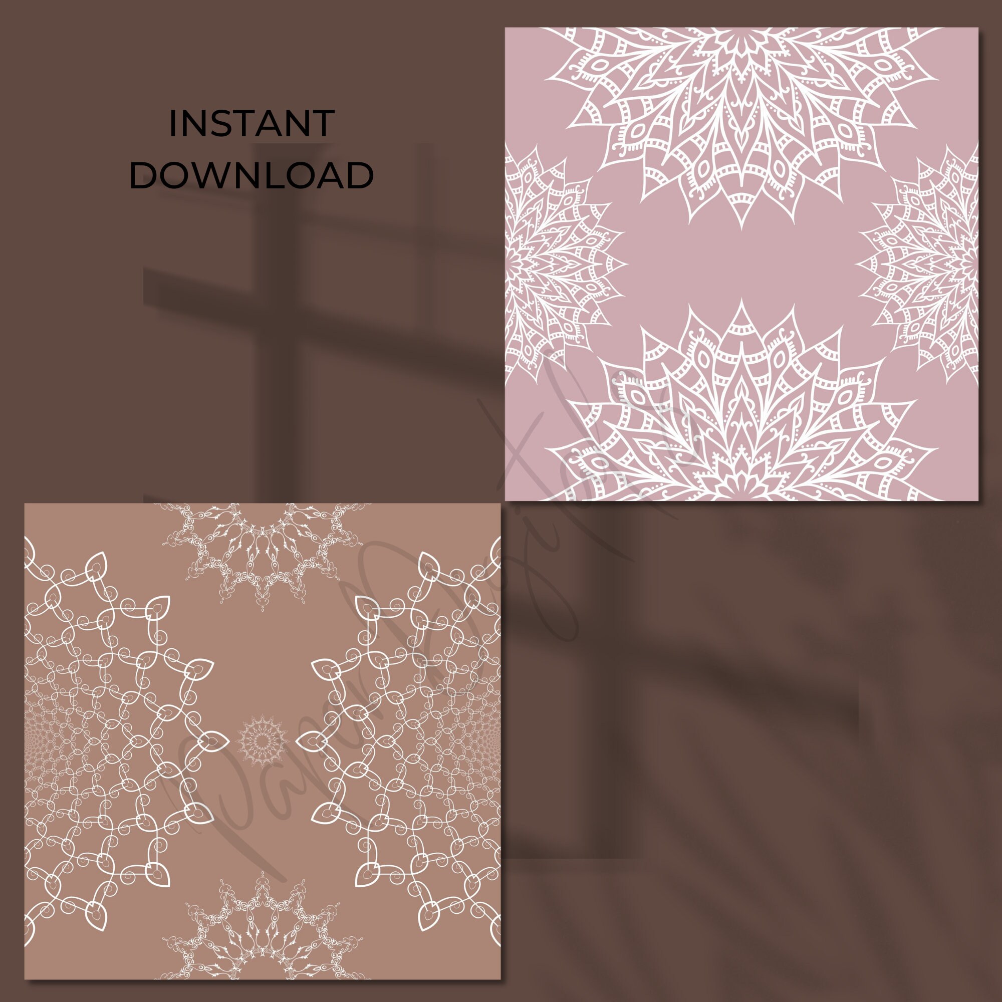 Mandala Digital Paper, Boho Mandala Patterns Printable, Pastel ...