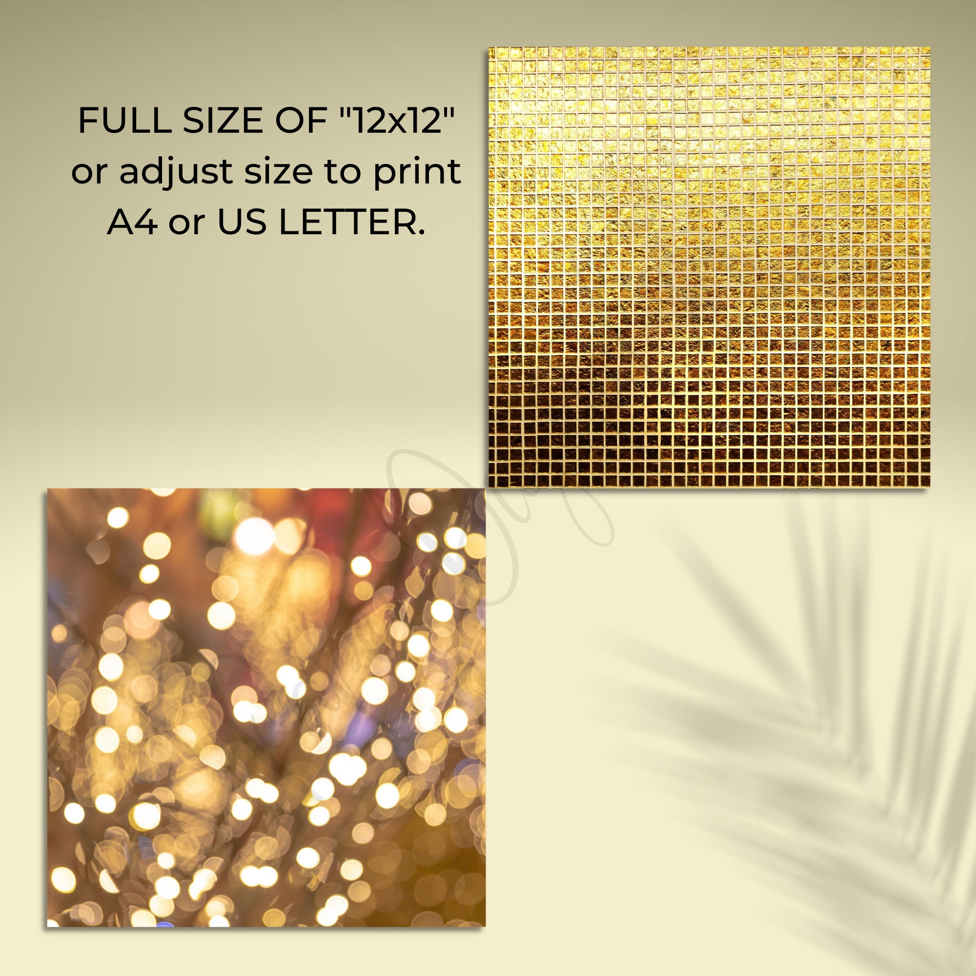 Gold Glitter Background Digital Paper Pack for Commercial Use, Gold ...