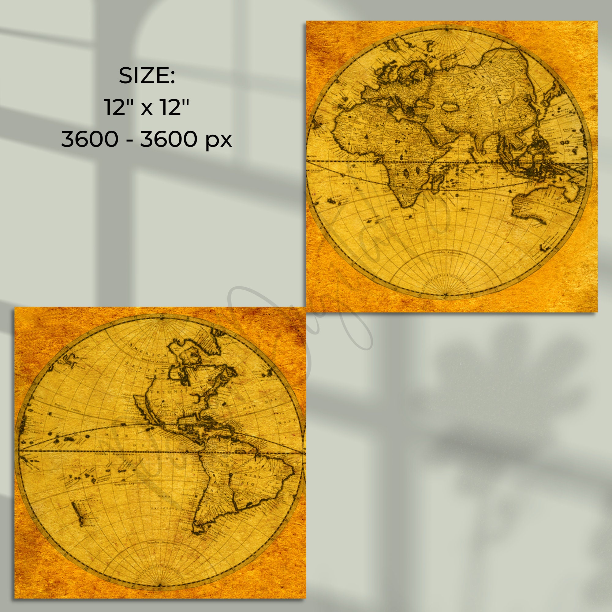 Old Vintage Map Digital Paper, Digital Paper Pack 10 Designs 12in X ...