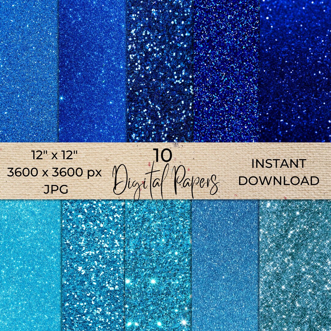 Blue Glitter Digital Paper Metallic Gradient Scrapbook Paper - Etsy