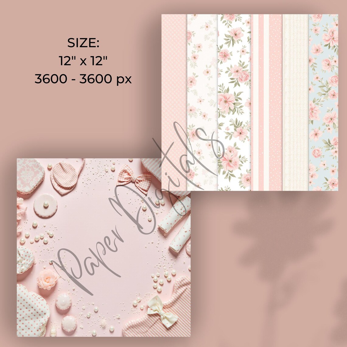 Preppy and Coquette Digital Paper, Bow Patterns, Preppy Backgrounds ...