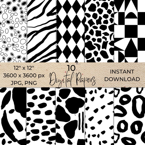 Funky Black and White Wallpaper - Etsy