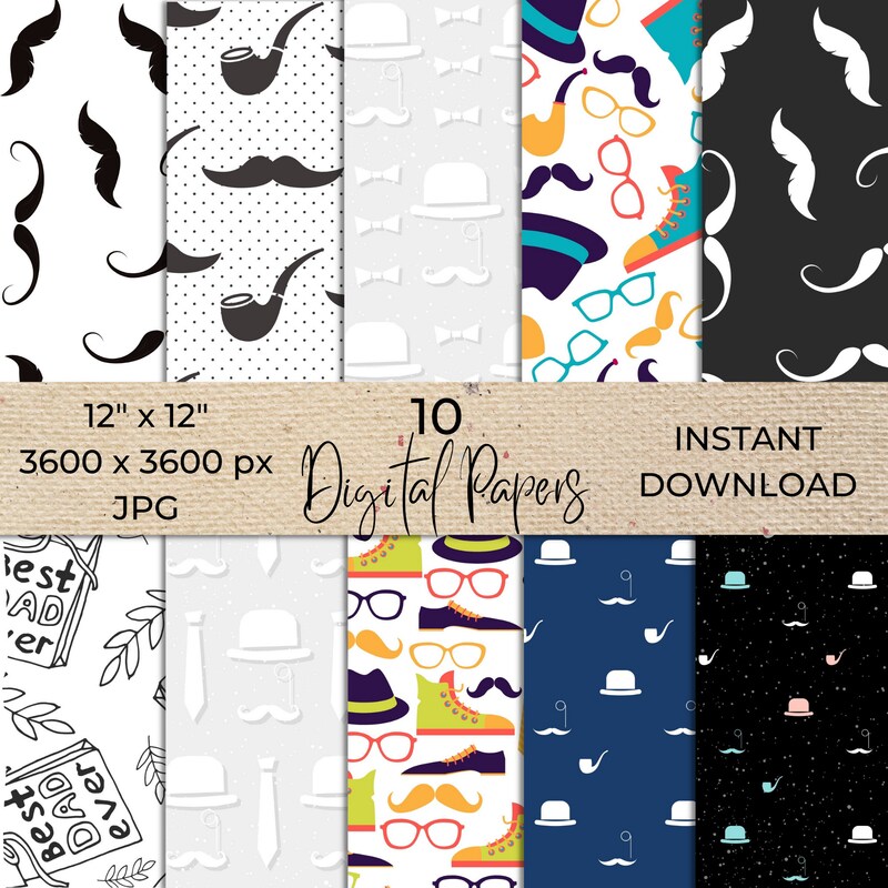 Mustache Papers - Etsy