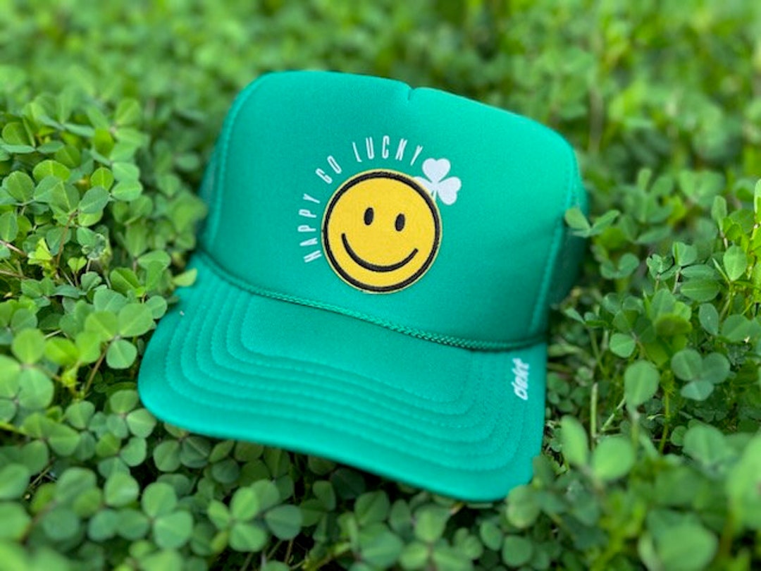St. Patricks's Day Hat | Lucky Trucker Hat | Happy Go Lucky Hat | Smile ...