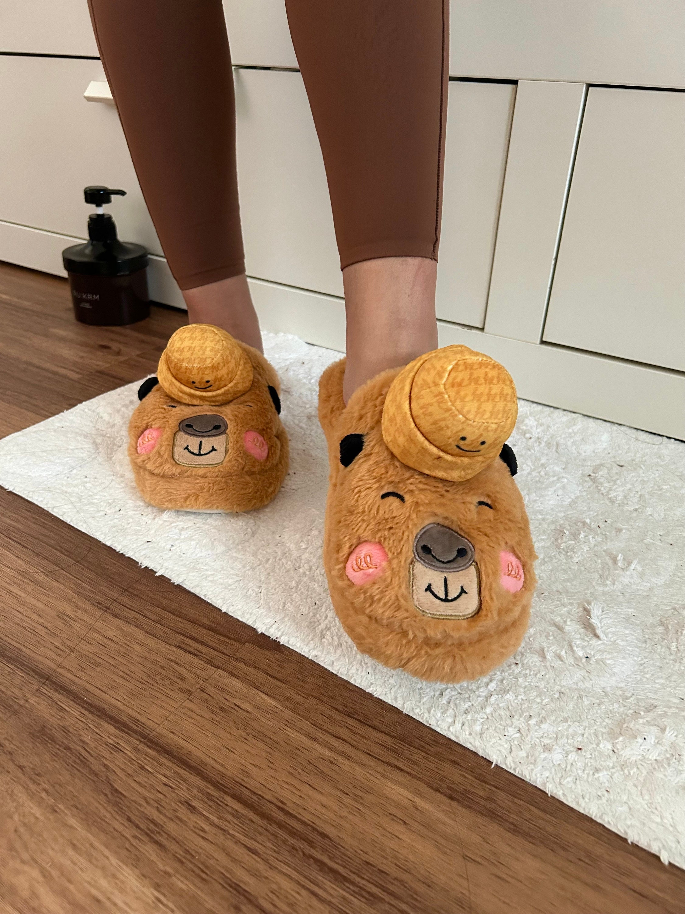 Cute Furry Capybara Cleaning Home Slippers - Etsy