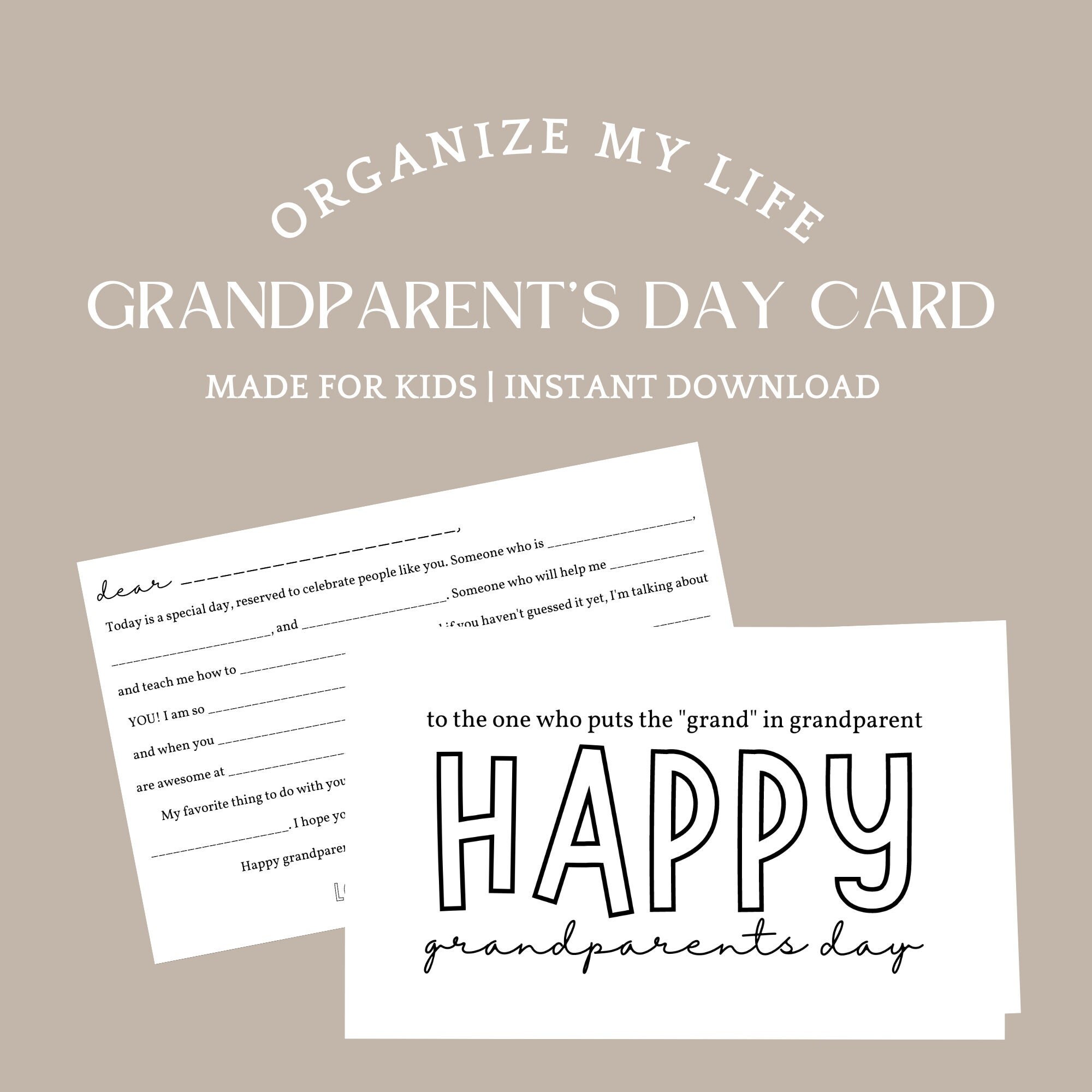 Happy Grandparents Day Card, Greeting Card for Grandma and Grandpa ...