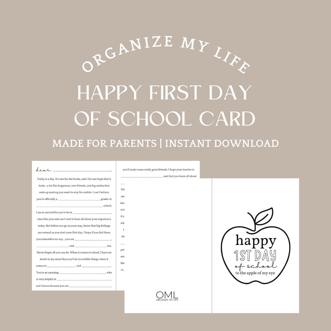 Happy First Day of School, Note to Student, 1st Day of School Card ...