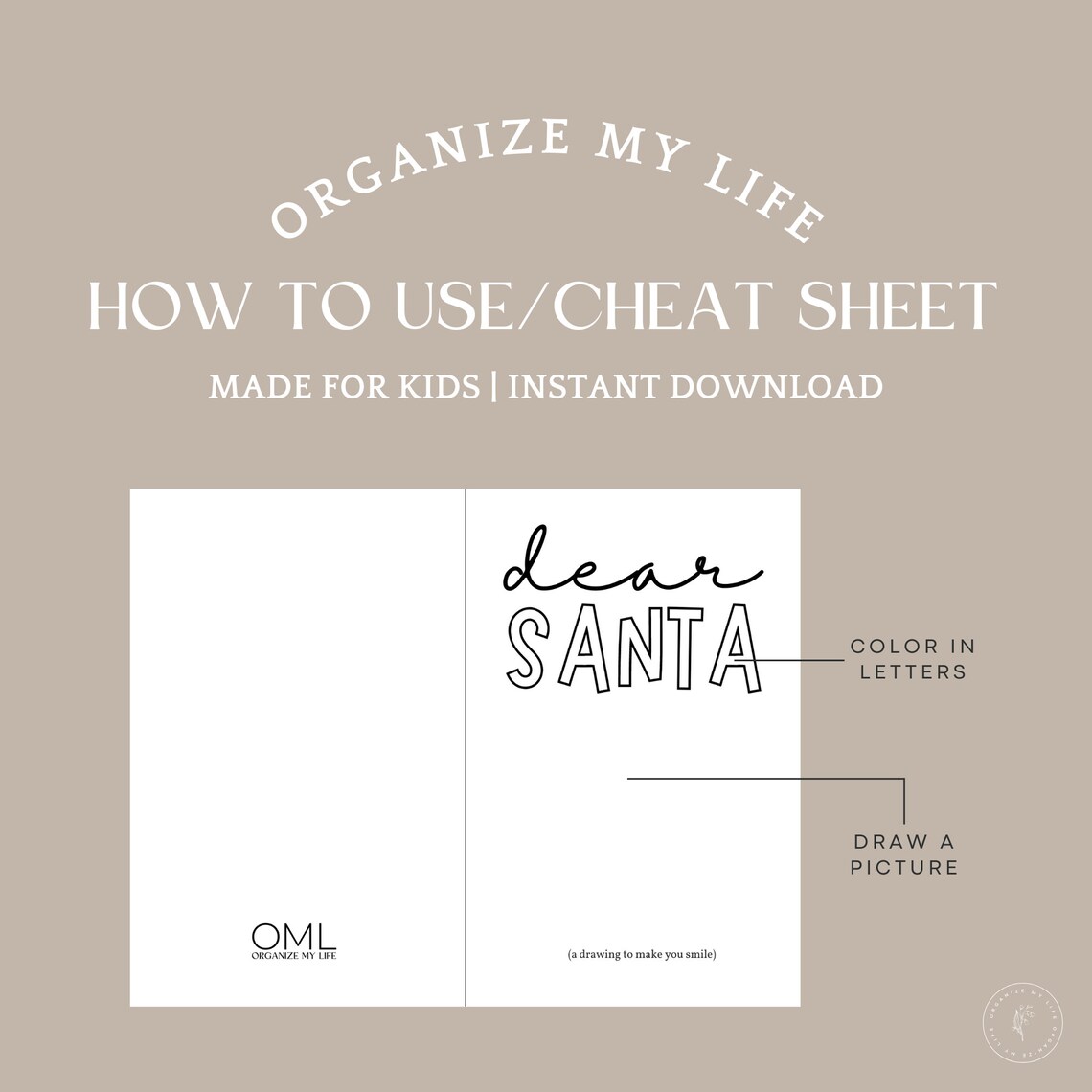 Dear Santa Card, Letter to Santa Printable, Santa Template, Christmas ...