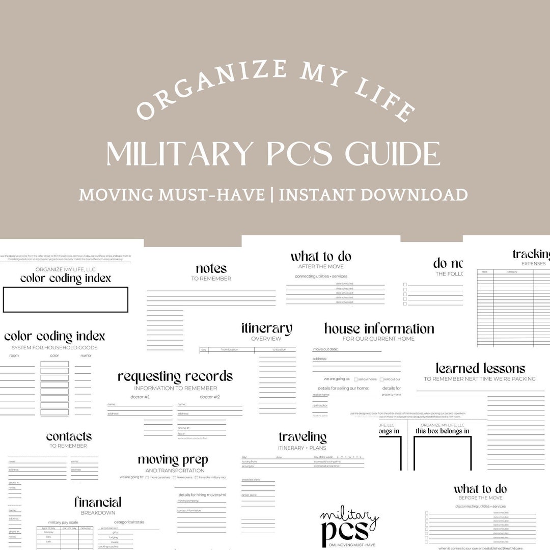 Military PCS Guide, Moving Packet, Relocating Tracker, Moving Tracker ...