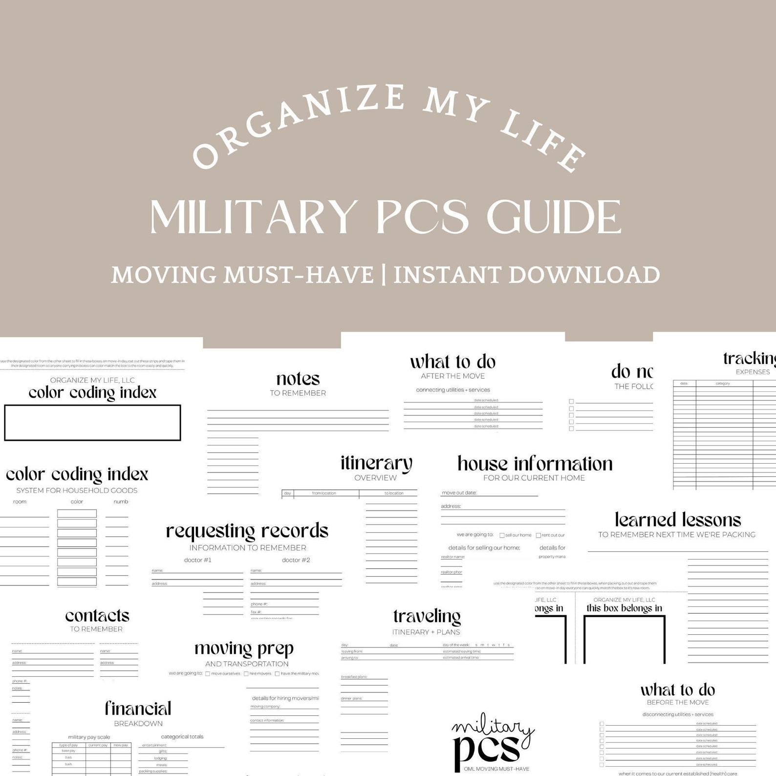 Military PCS Guide, Moving Packet, Relocating Tracker, Moving Tracker ...