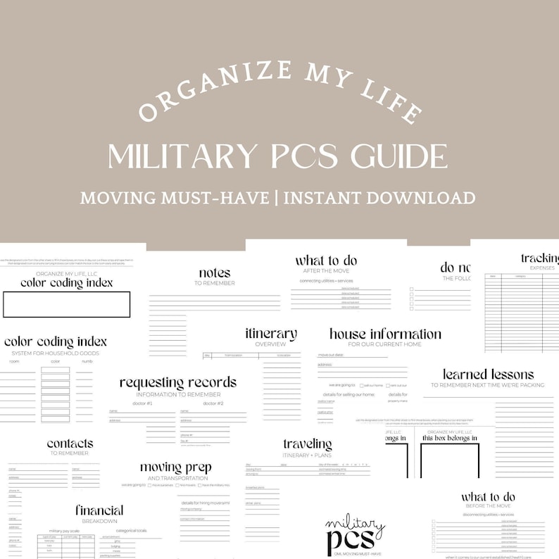 Military PCS Guide, Moving Packet, Relocating Tracker, Moving Tracker ...
