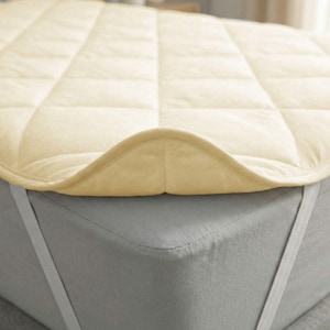 Natural Wool Mattress Pad – Handmade Cotton Cover, Breathable Flat ...