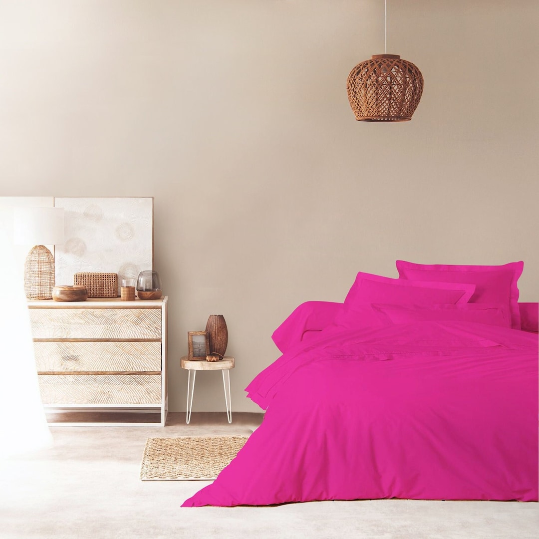 Fuchsia Cotton Duvet Cover Set, Natural Duvet Cover Set, Cotton Duvet ...