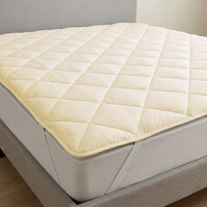 Natural Wool Mattress Pad – Handmade Cotton Cover, Breathable Flat ...