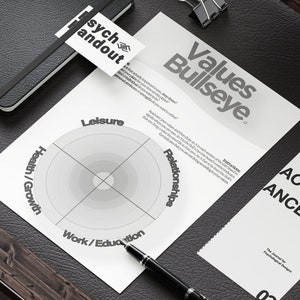 Values Bullseye, Acceptance & Commitment Therapy Worksheet for ...