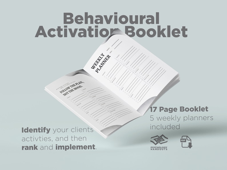 Behavioural Activation Booklet Instant PDF Download - Etsy