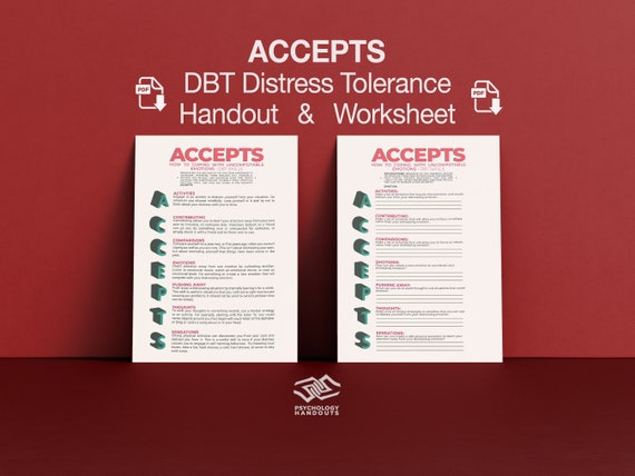 ACCEPTS Handout and Worksheet DBT Distress Tolerance Skills - Etsy