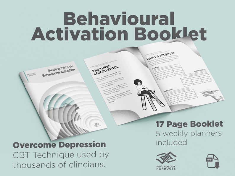Behavioural Activation Booklet Instant PDF Download - Etsy