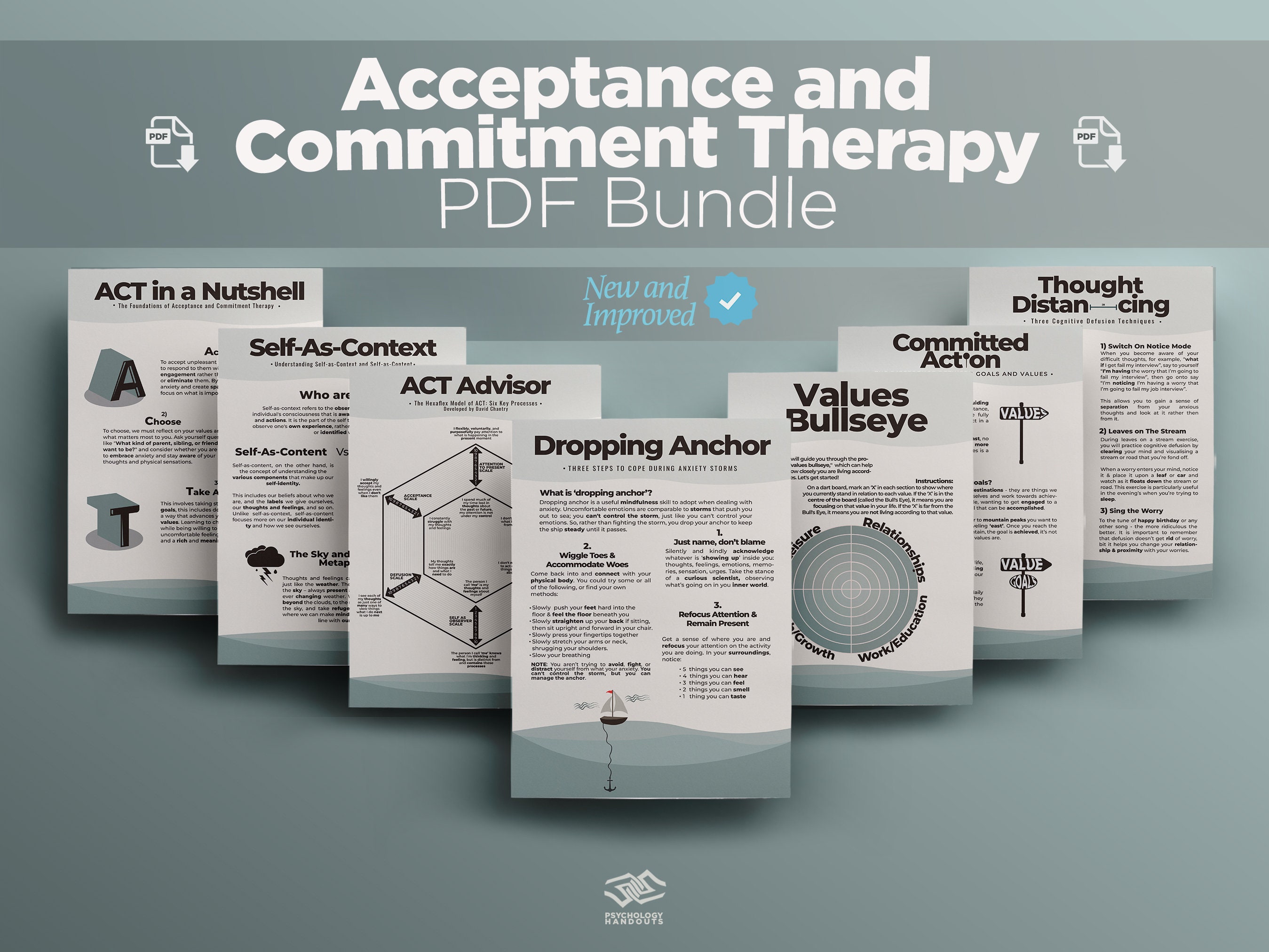 Acceptance and Commitment Therapy Essentials Pack Cognitive - Etsy