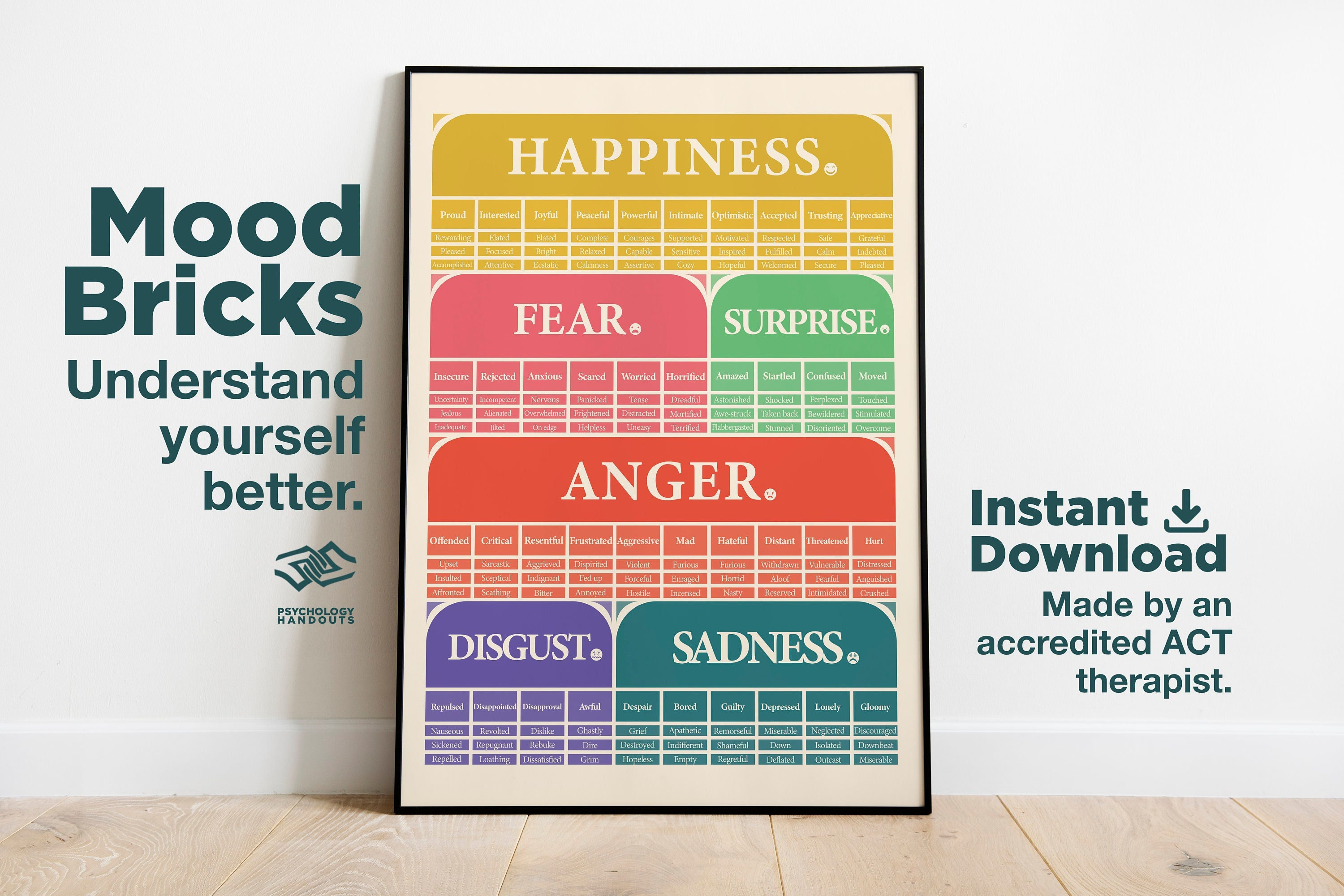Mood Bricks: Emotional Identification Sheet | A Feelings Wheel Chart ...
