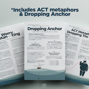 Acceptance and Commitment Therapy for Anxiety Worksheets Bundle ...