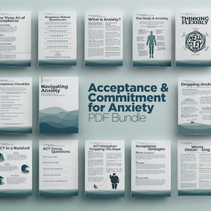 Acceptance and Commitment Therapy for Anxiety Worksheets - Etsy