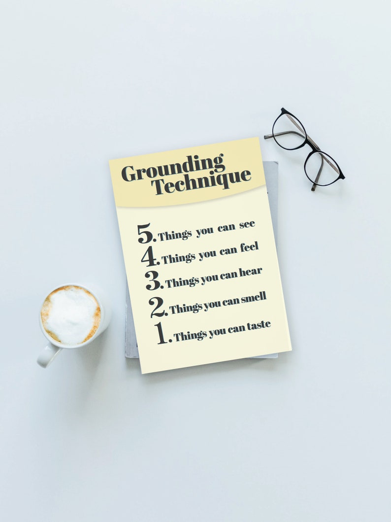 5-4-3-2-1 Grounding Exercise Worksheet Therapy Worksheets - Etsy
