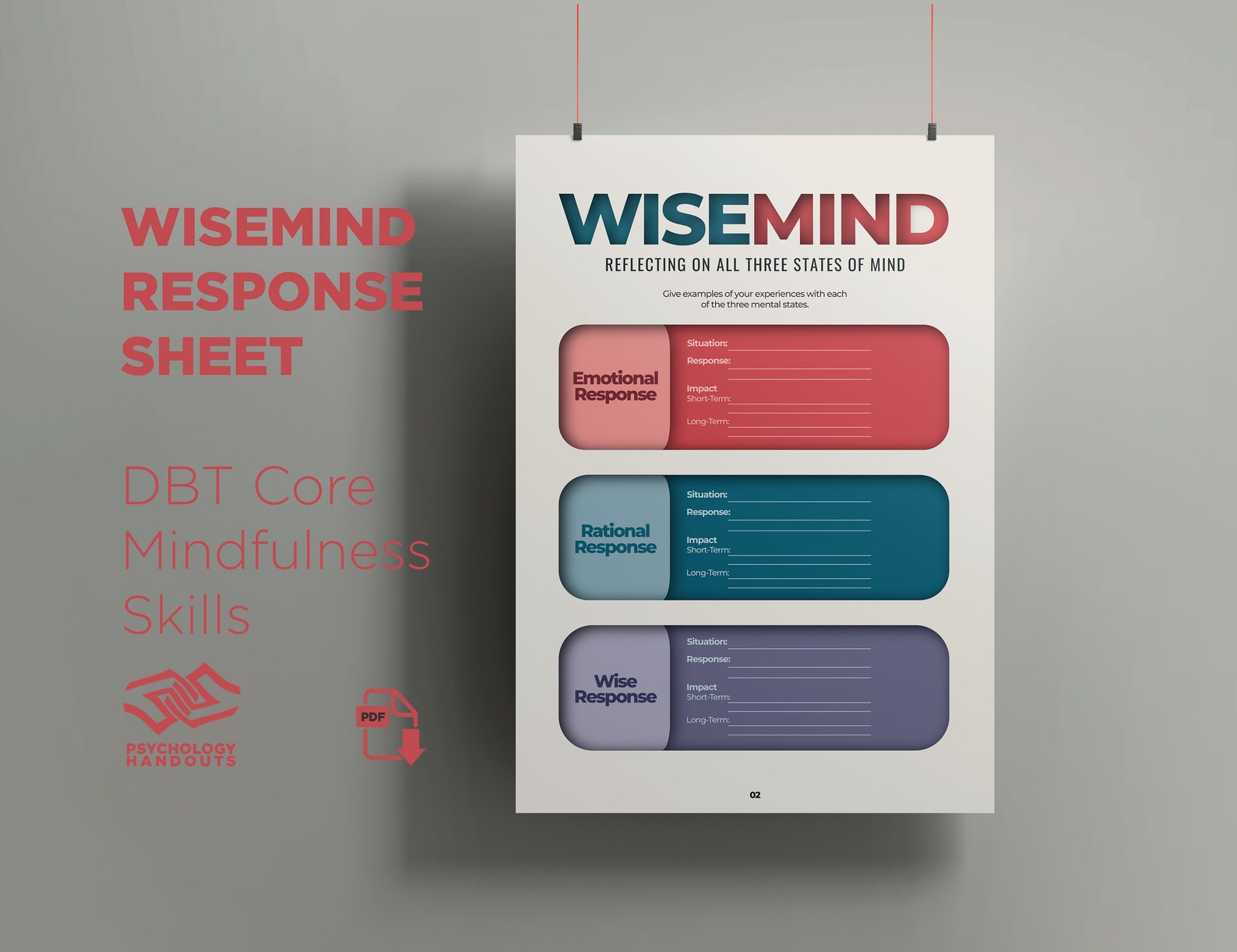 Wise Mind DBT Poster & Worksheet DBT Mindfulness Skill - Etsy