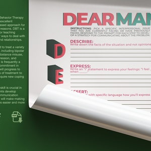 DEAR MAN Handout and Worksheet | DBT Effective Communication ...