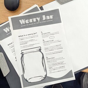 Worry Jar Handout - Anxiety Management Technique - Refocussing Skills ...