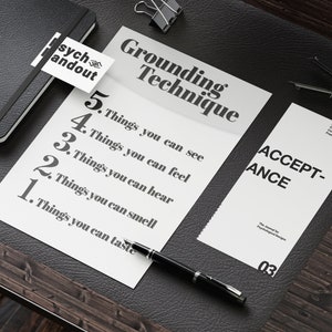 Dropping Anchor & 5-4-3-2-1 Grounding Exercise Worksheet Bundle ...