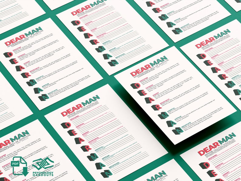 DEAR MAN Handout and Worksheet | DBT Effective Communication ...