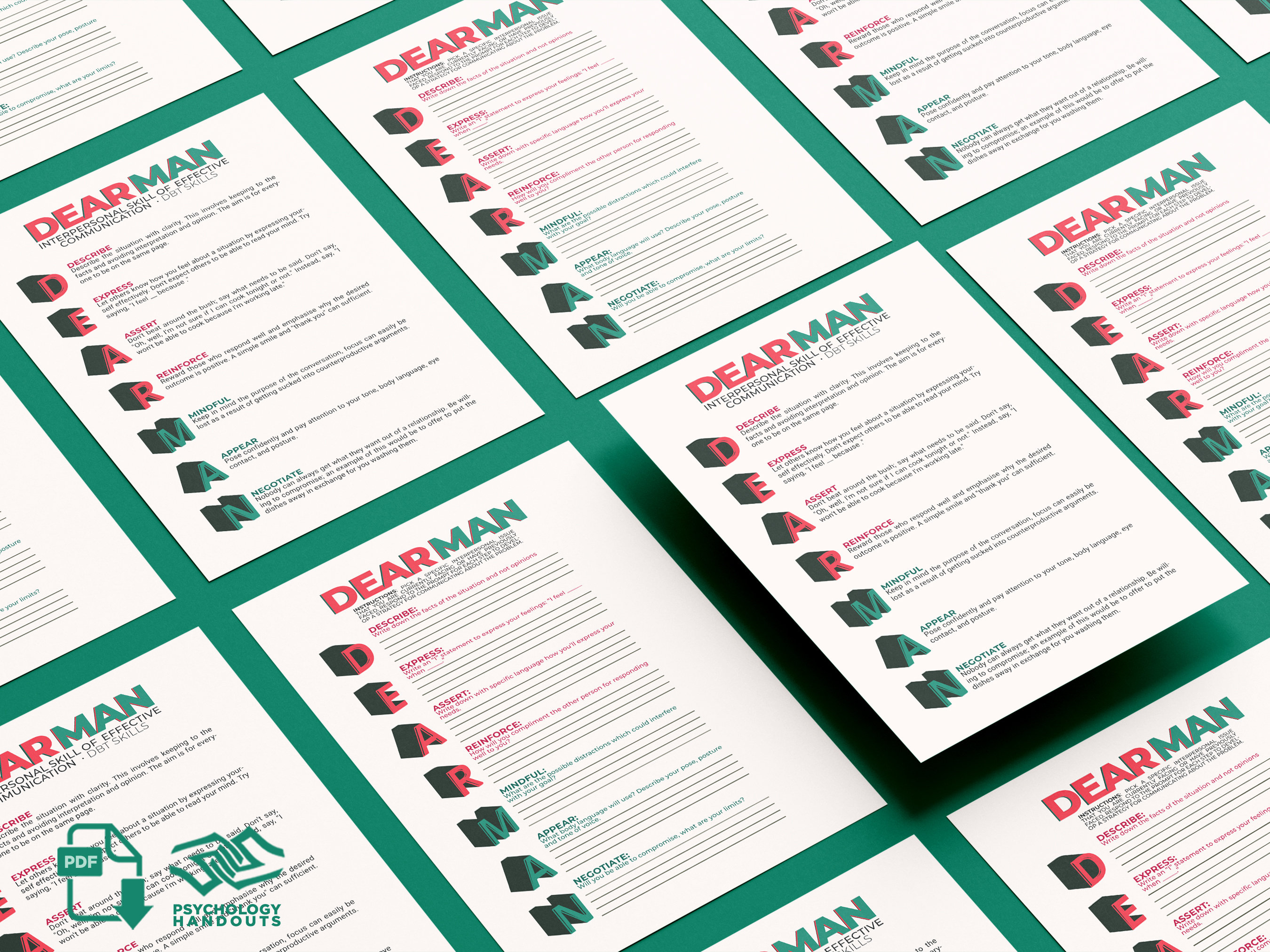 DEAR MAN Handout and Worksheet | DBT Effective Communication ...